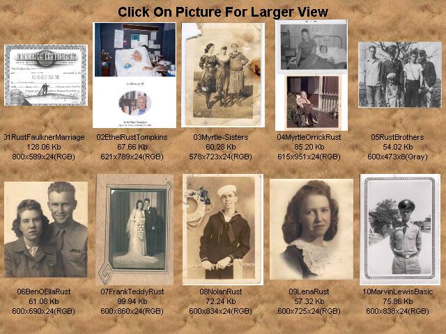 Information and photos of the decendants of William Rust provided by: